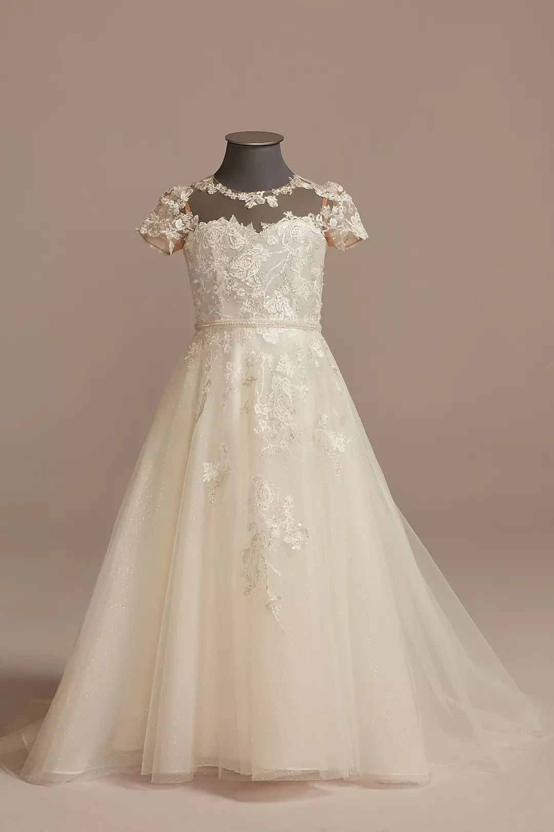 As Is Cap Sleeve Lace-Up Flower Girl Dress | David's Bridal As Is Cap Sleeve Lace-Up Flower Girl Dress | David's Bridal